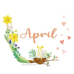 April monthly cover for Bullet journal - Graphic Party Studio